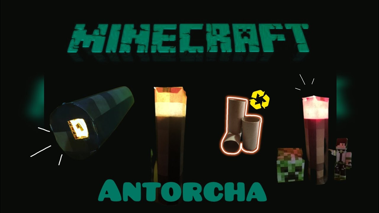Como hacer una antorcha de Minecraft 🎮👾 #lampara - YouTube