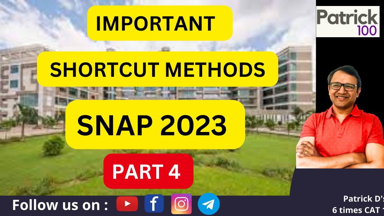Important Shortcut Methods for SNAP 2023 Part 4 | Let's crack SNAP ...