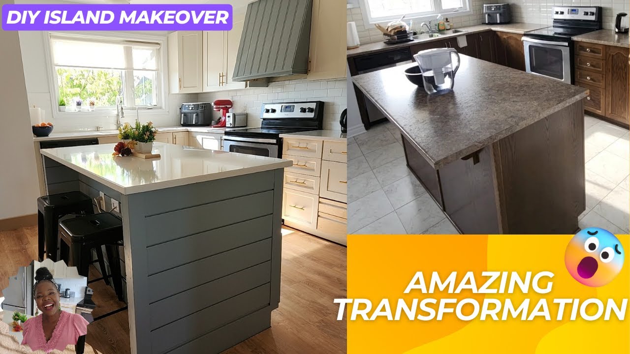 Extreme Kitchen Makeover Part 3. DIY Island Transformation # ...