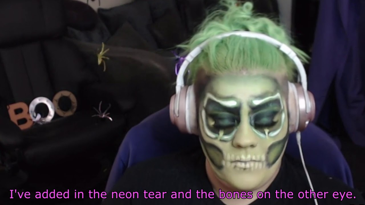 Green Neon Skull - Face paint tutorial - YouTube