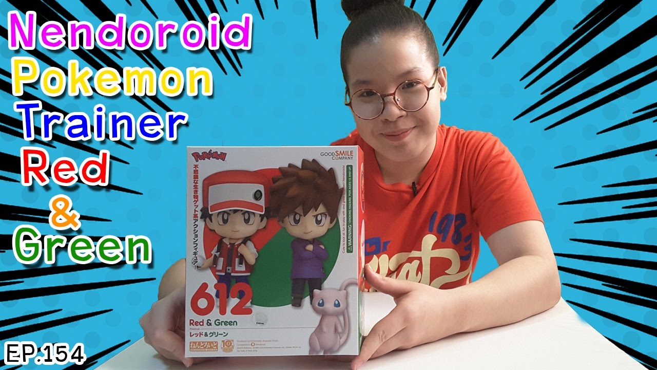 โมเดลโปเกม่อน เรด & กรีน | Nendoroid Pokemon Trainer Red & Green EP.154 ...