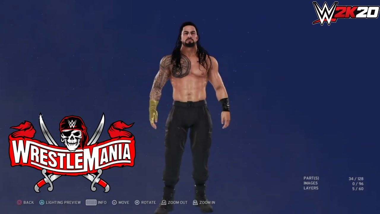 WWE 2K20: Roman Reigns - WrestleMania 37 Attire - YouTube