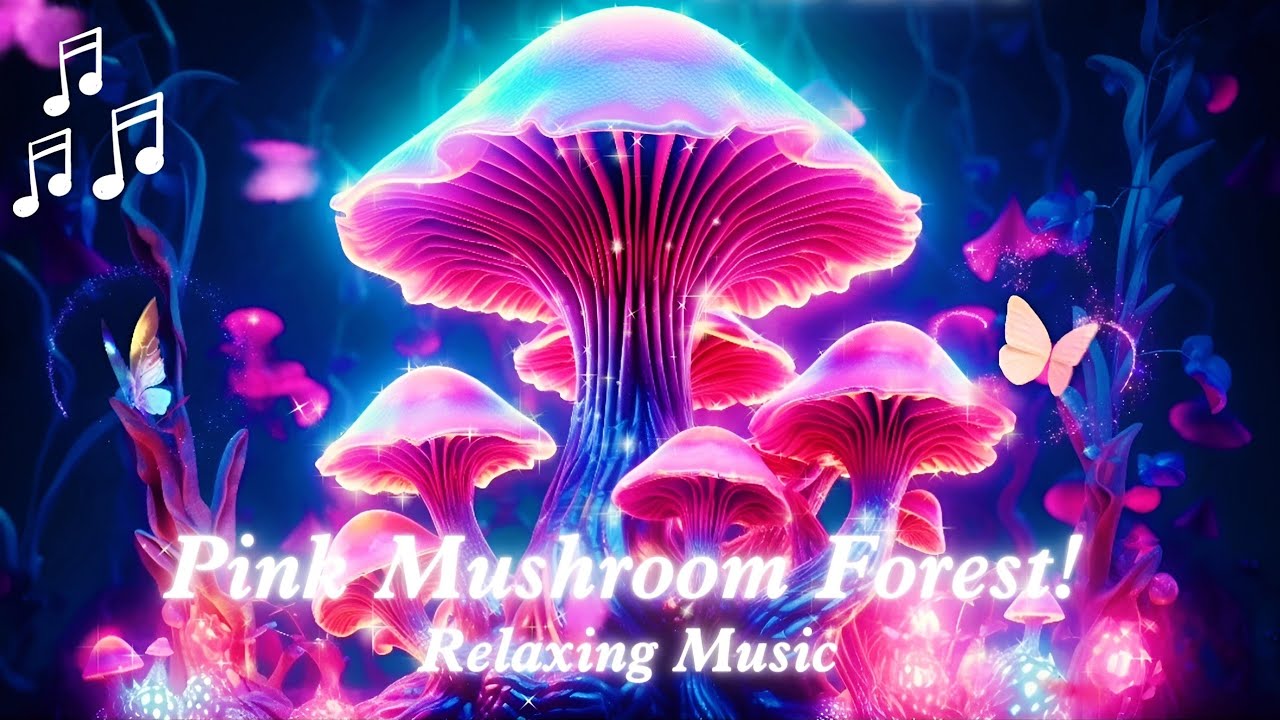 Pink Magic Mushrooms!!🍄💕🌸💖 Soft Relaxing Music!!🎶🧚‍♀️ - YouTube