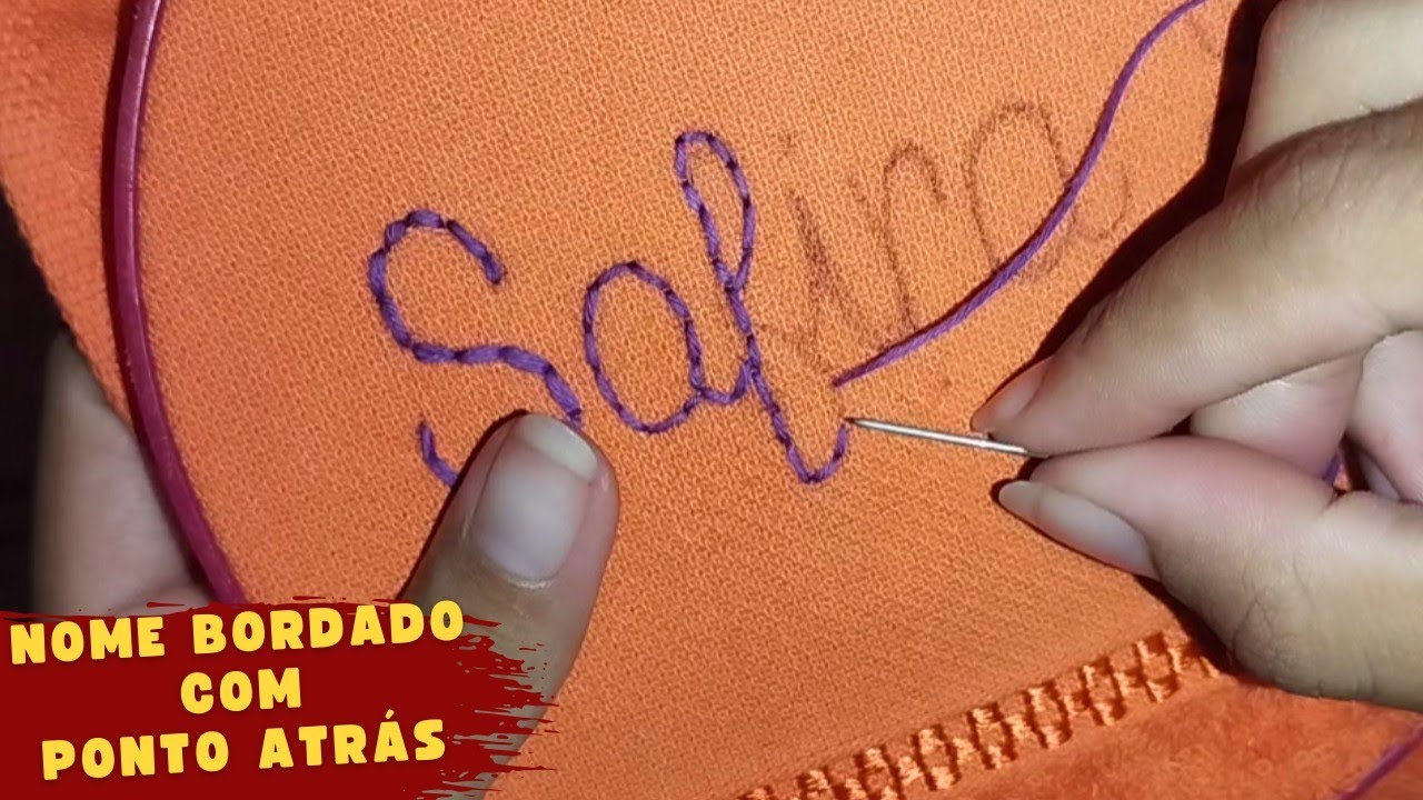 Tutorial Como Bordar Nome em Toalha com Ponto Atrás - YouTube