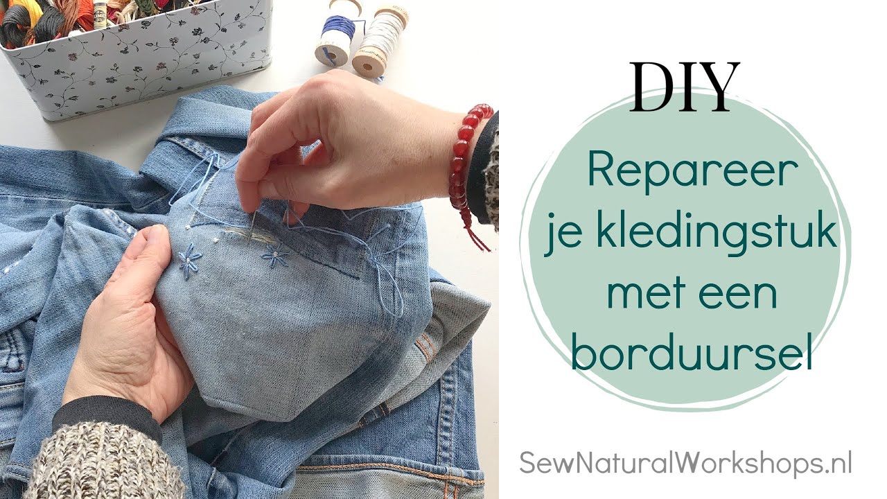 DIY - Gaten in je Broek Repareren met Borduurwerk - YouTube