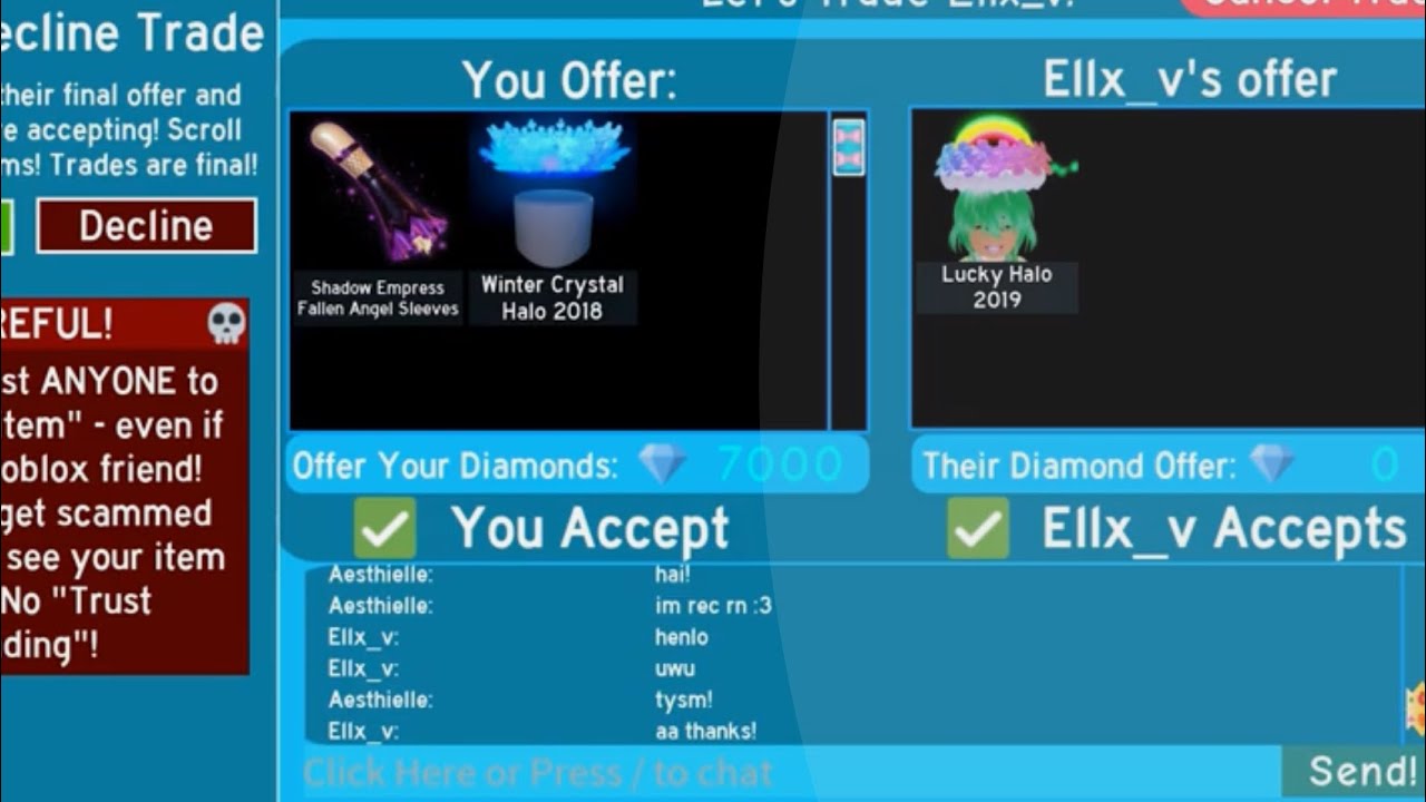 Got the lucky halo 2019 in royale high trading o-o - YouTube