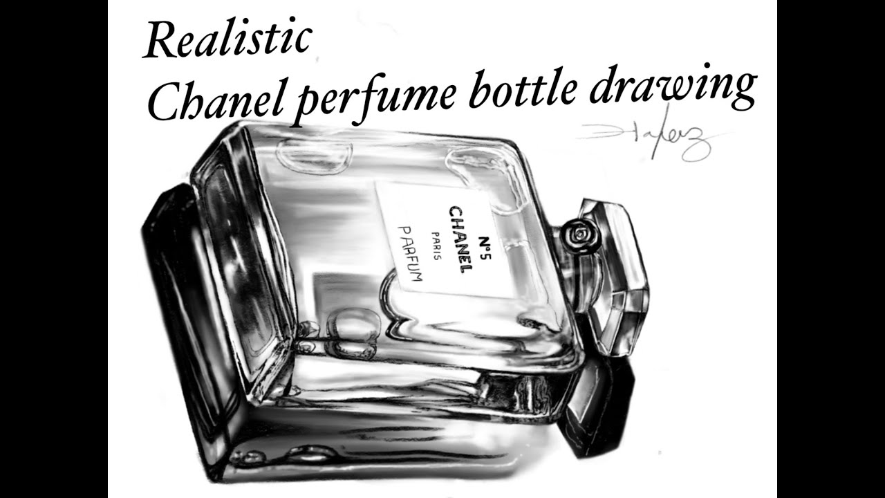 How to Draw Realistic Chanel Perfume Bottle||#artwork# ...