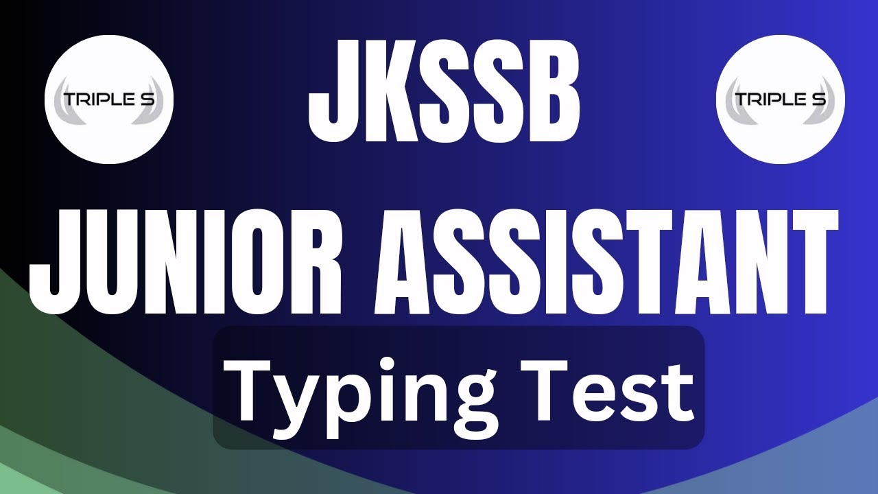 JKSSB JUNIOR ASSISTANT TYPING TEST UPDATE - YouTube