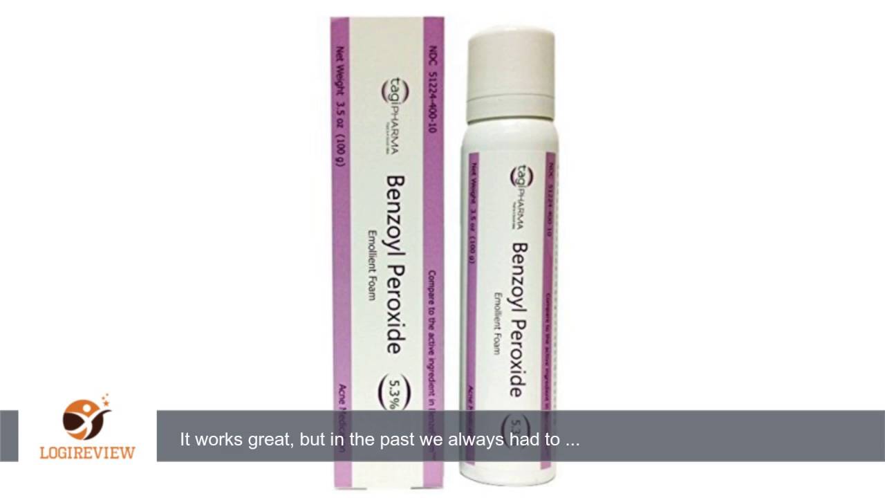 Benzoyl Peroxide Emollient Foam 5.3% Acne Medication, 100g (Compares to ...