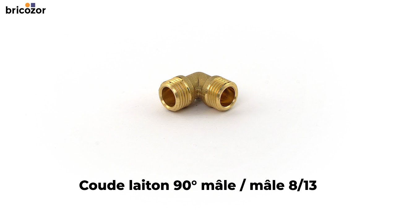 VIDÉO 360° - Coude laiton 90° mâle / mâle 8/13 BRICOZOR - YouTube