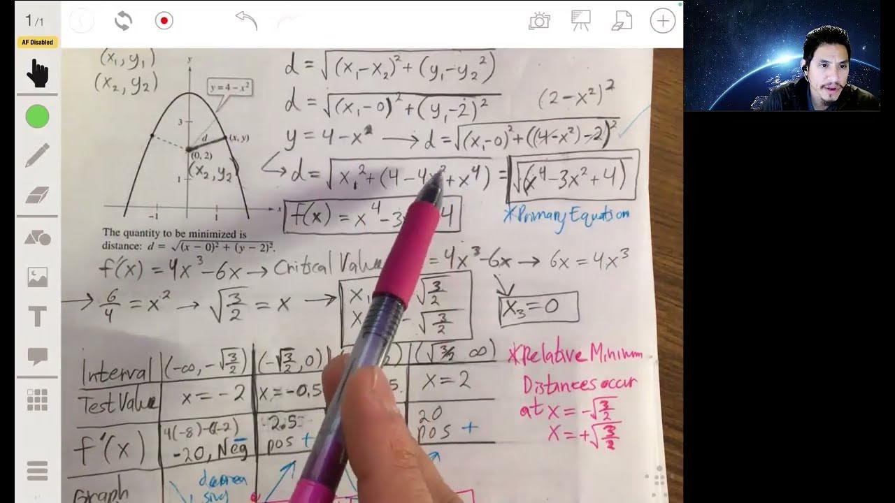 Optimization Problems: Finding Minimum Distance | AP Calculus AB/BC ...