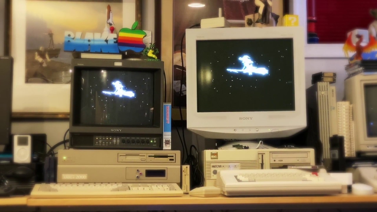 "Bad Apple" animation running on Amiga 2000 - YouTube