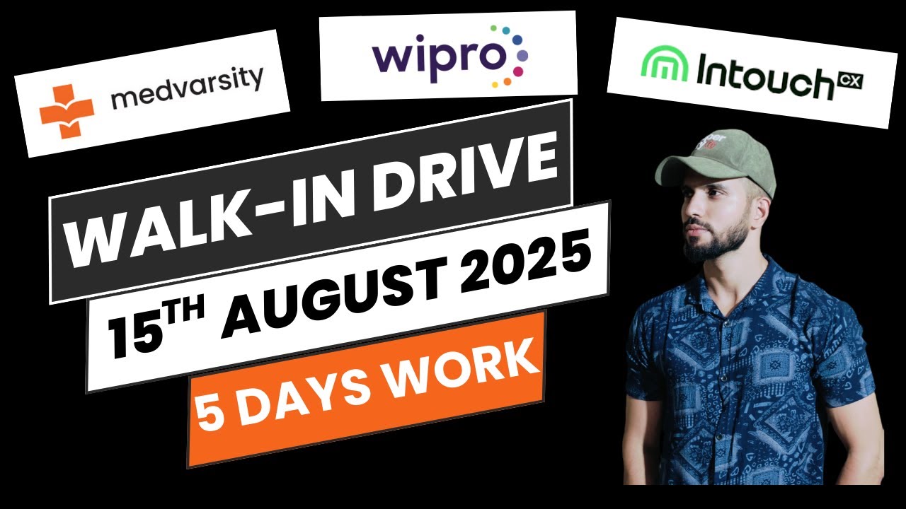 5 Walk-In Drive | Wipro | Medaversity | Intouch CX | Sutherland | Vitel ...