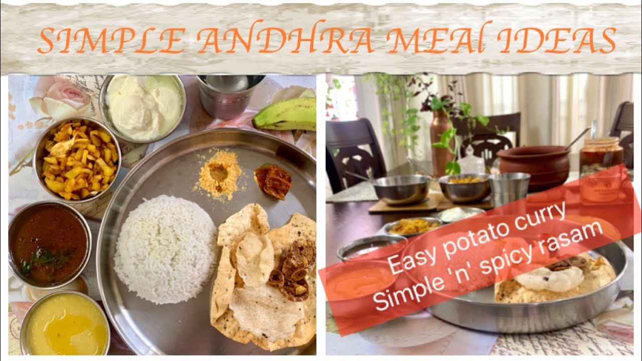 Andhra Bhojanam -1 | Simple Andhra Meals / Lunch | Quick Lunch ...