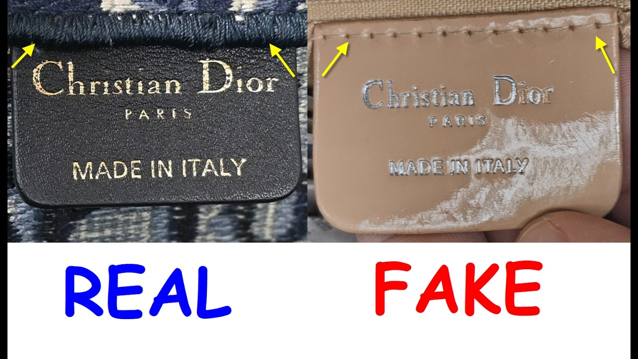 Dior Tote real vs fake review. How to spot fake Christian Dior obligue ...