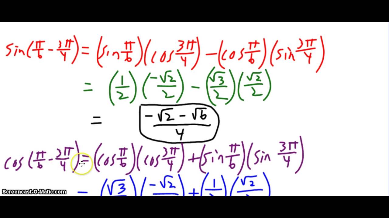 Sum and Difference Identities - YouTube