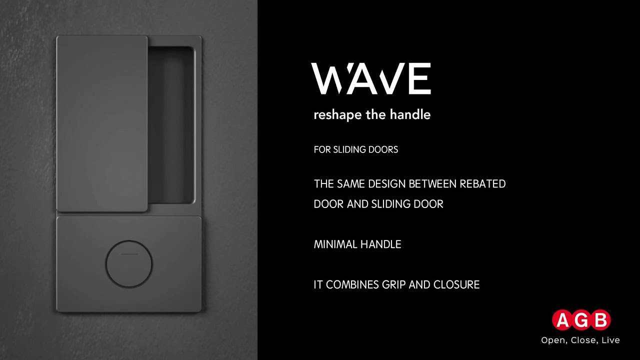 意大利 AGB WAVE 嵌入式 趟門鎖, 拉手一體化 (房門鎖) - YouTube