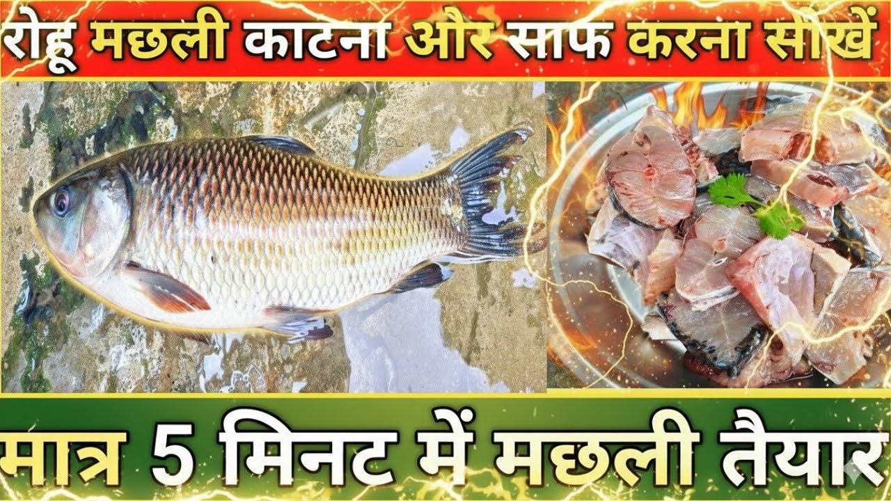 Rohu Fish Cutting & Cleaning Full Process | Machli Kaatne Ka Sahi ...