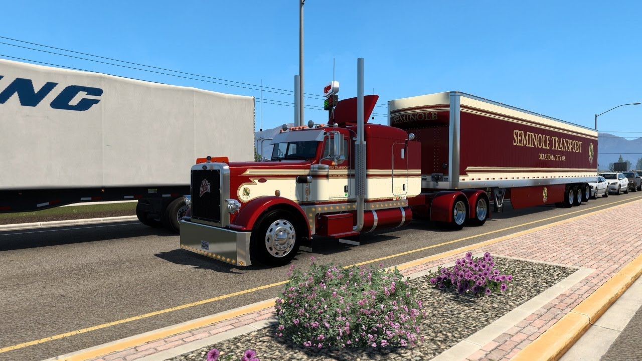 ATS Rollin 389 run on ReconLobster's Montana HWY 200 - YouTube