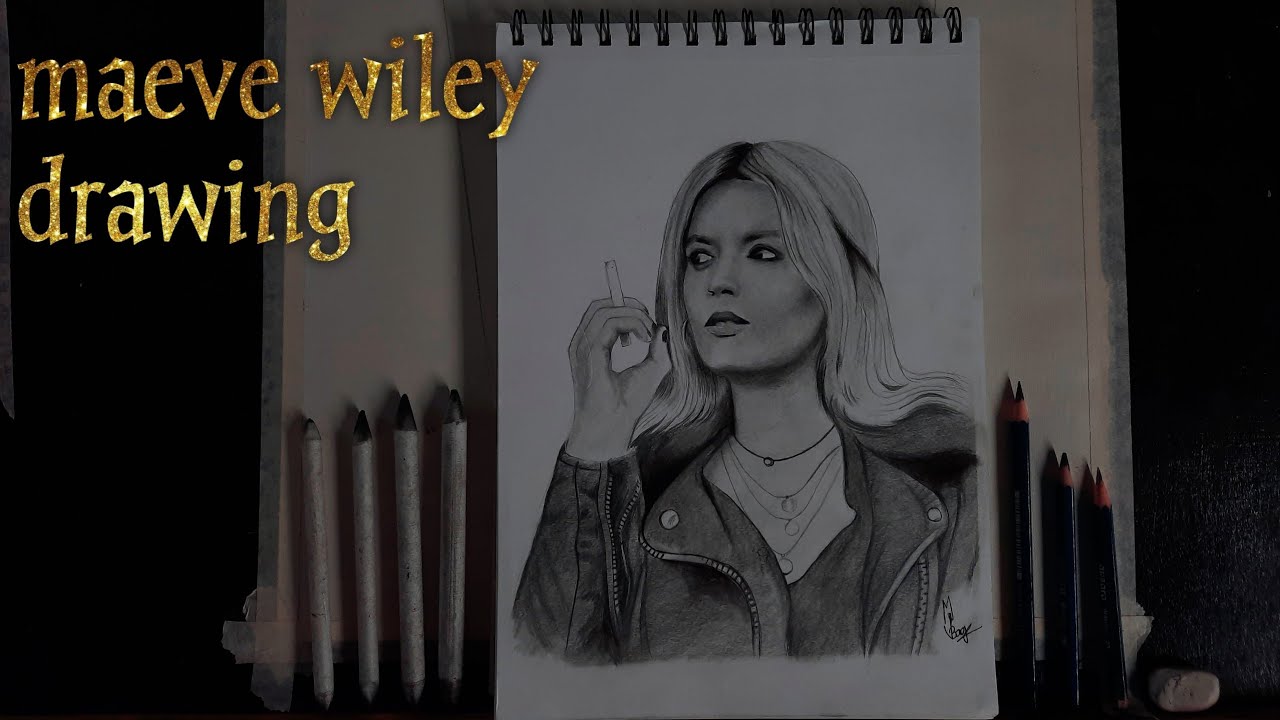 maeve wiley drawing || Emma mackey || oye_its_art - YouTube
