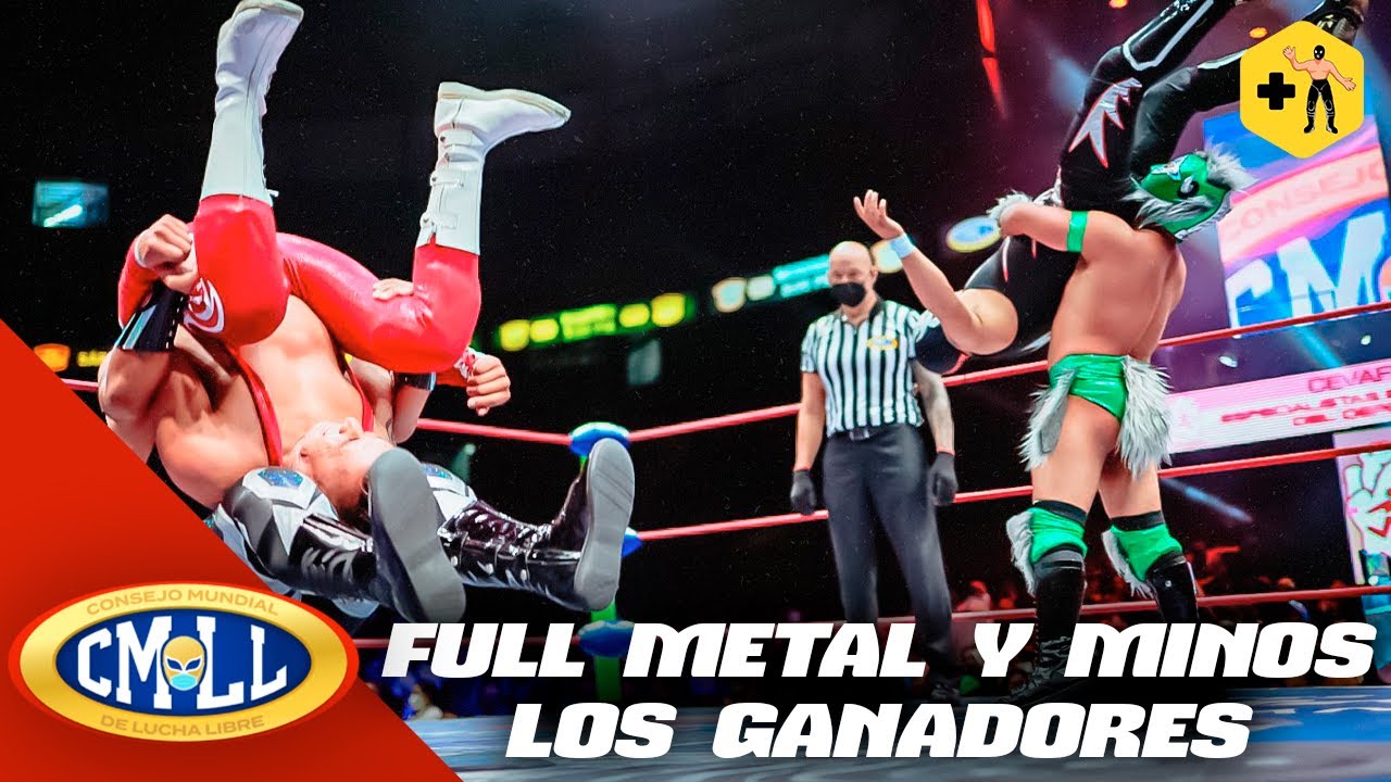 CMLL: Full Metal y Minos derrotan a Aéreo y Acero - YouTube