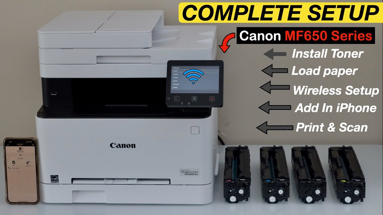 Canon Color imageCLASS MF650 Setup, Install Toner, Load Paper, WiFi ...