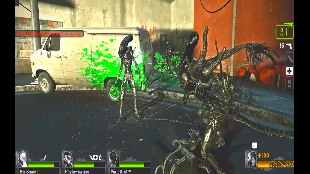 Left4Dead: Alien Invasion in No Mercy Campaign! (Alien Mod) - YouTube