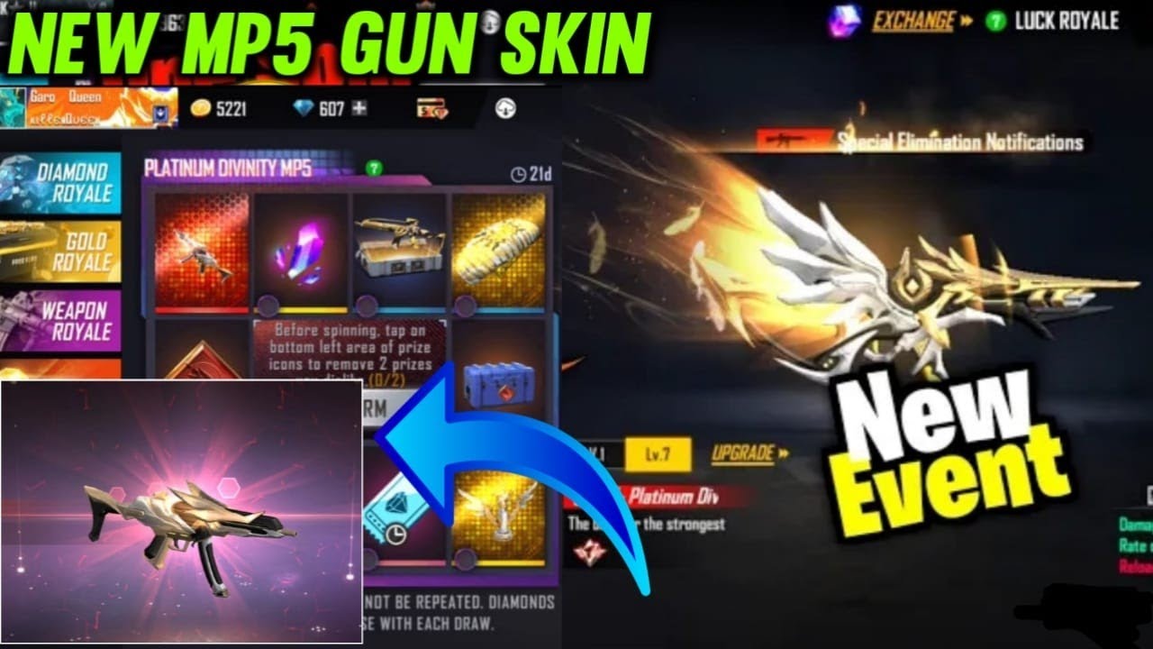 NEW EVO mp5 FREE FIRE II SPIN FOR MP5 EVO MP5 LEGENDARY GUN SKIN - YouTube