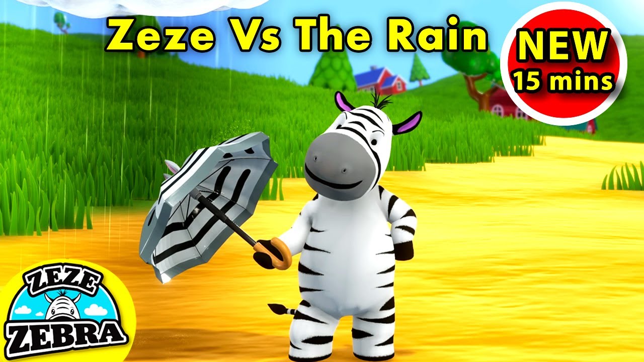 Zeze Zebra Adventure | Zeze Vs The Rain | Educational Cartoon and ...