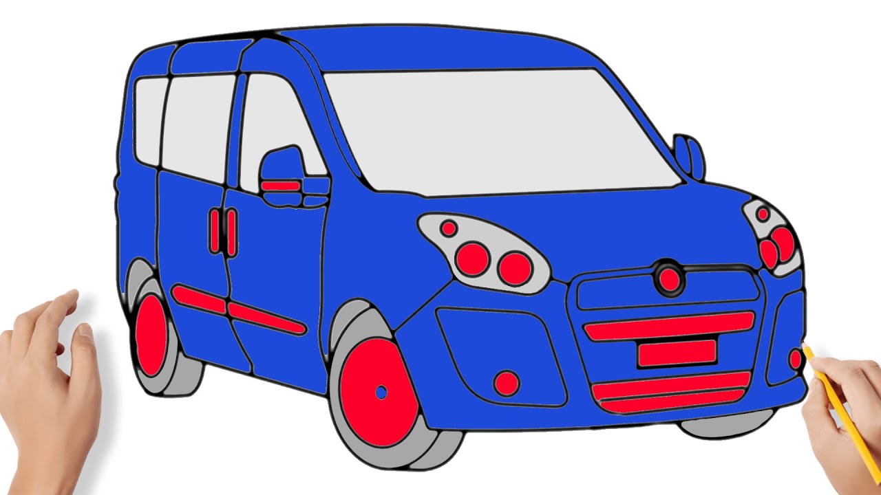 Fiat Doblo Drawing - Simple Car Drawings - YouTube