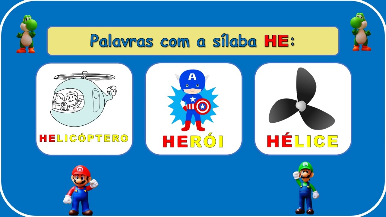 Família Silábica da Letra H - HA HE HI HO HU - ABC Infantil - Alfabeto ...