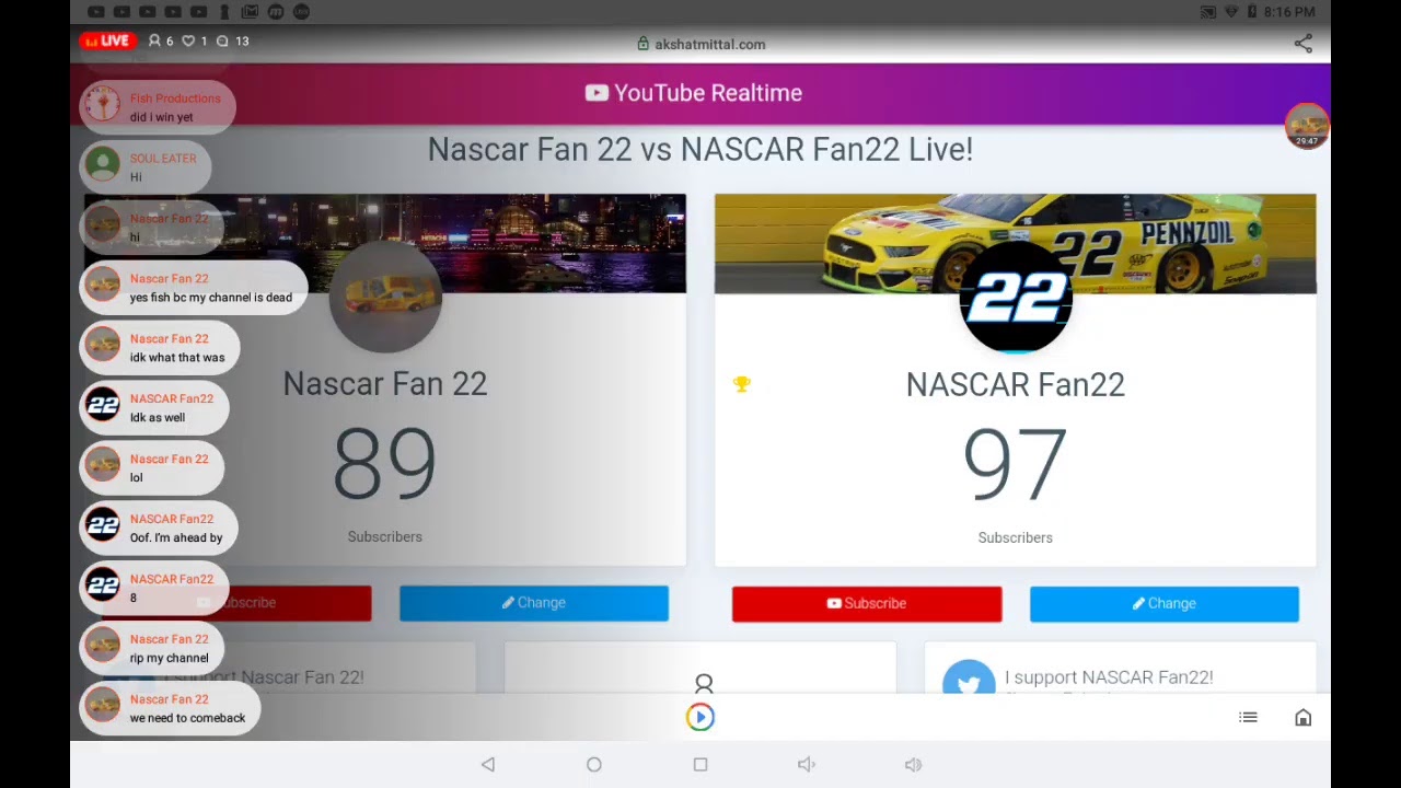 Nascar fan 22 vs Nascar fan22 the comeback - YouTube