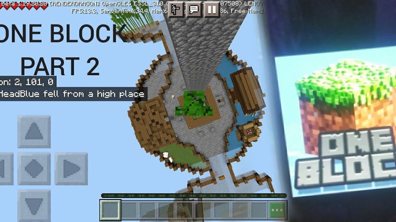 Minecraft One block Pocket edition Part 2 I am now done - YouTube