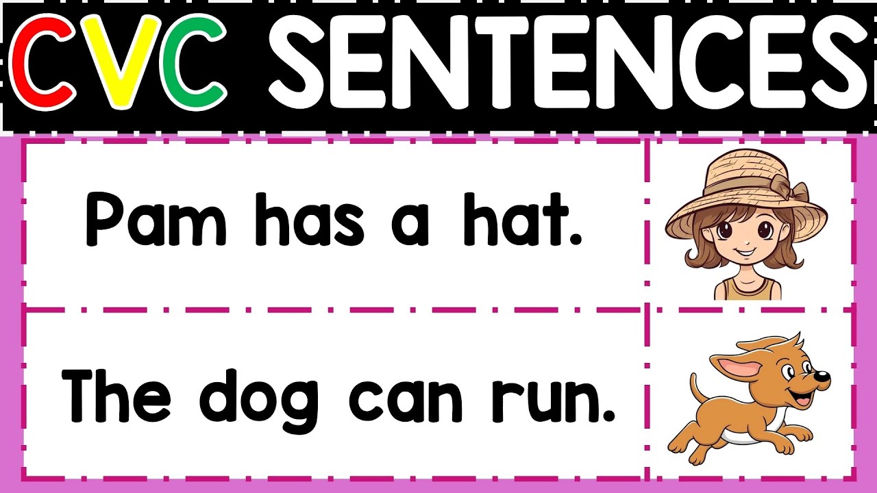 Let's Practice Reading CVC Sentences | Simple Sentences in English ...