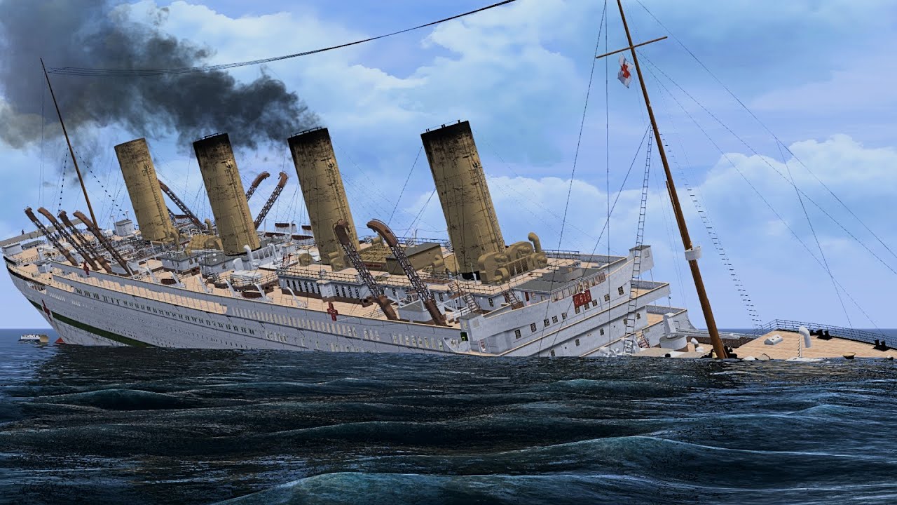 H.M.H.S. Britannic Final Plunge Animation - YouTube