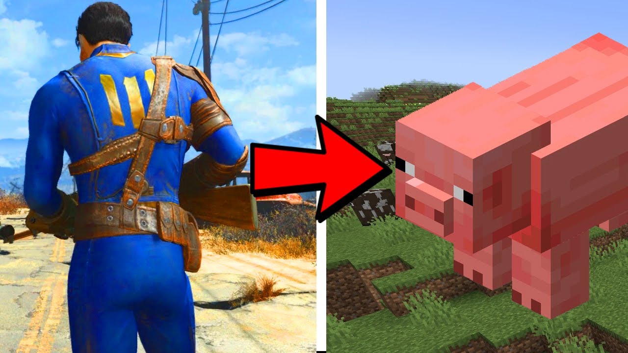 Turning Fallout 4 Into Minecraft with MODS - YouTube