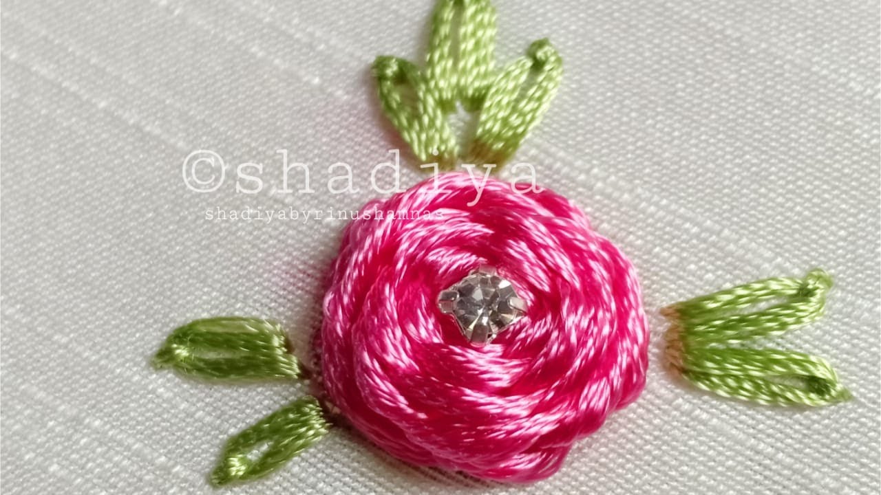 hand embroidery woven rose/spider web rose with silk thread|woven rose ...