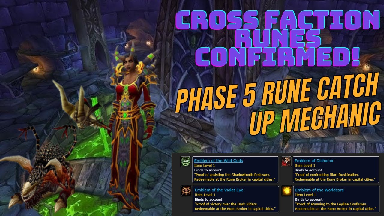 WOW SOD Phase 5 Rune Currency Catchup Mechanic is Cross Faction. - YouTube
