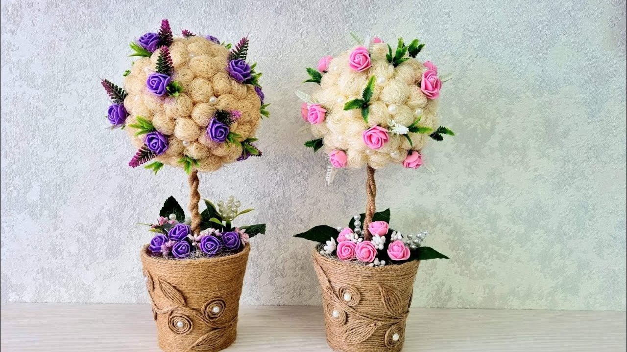 DIY Beautiful Flower Topiary / Flower Tree /How to make a Rose Topiary ...