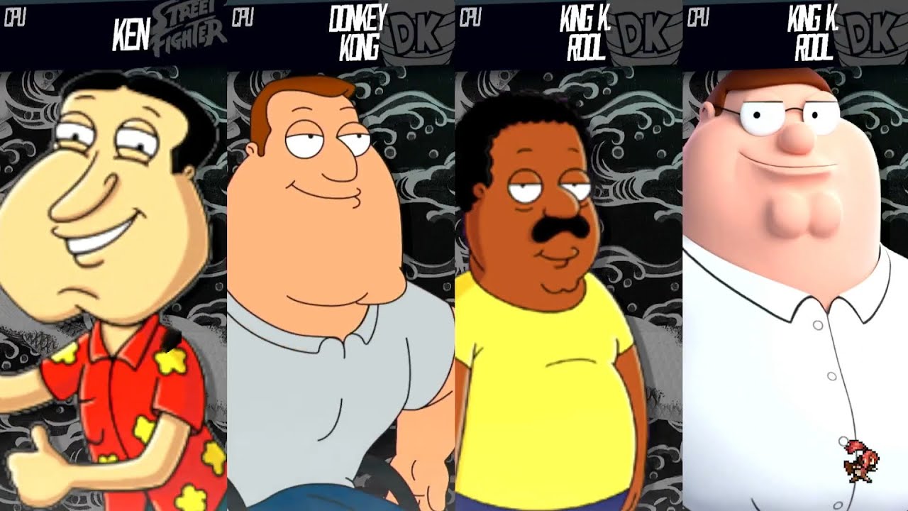Peter vs Quagmire vs Joe Vs Cleveland - Requested Smash Battle - YouTube