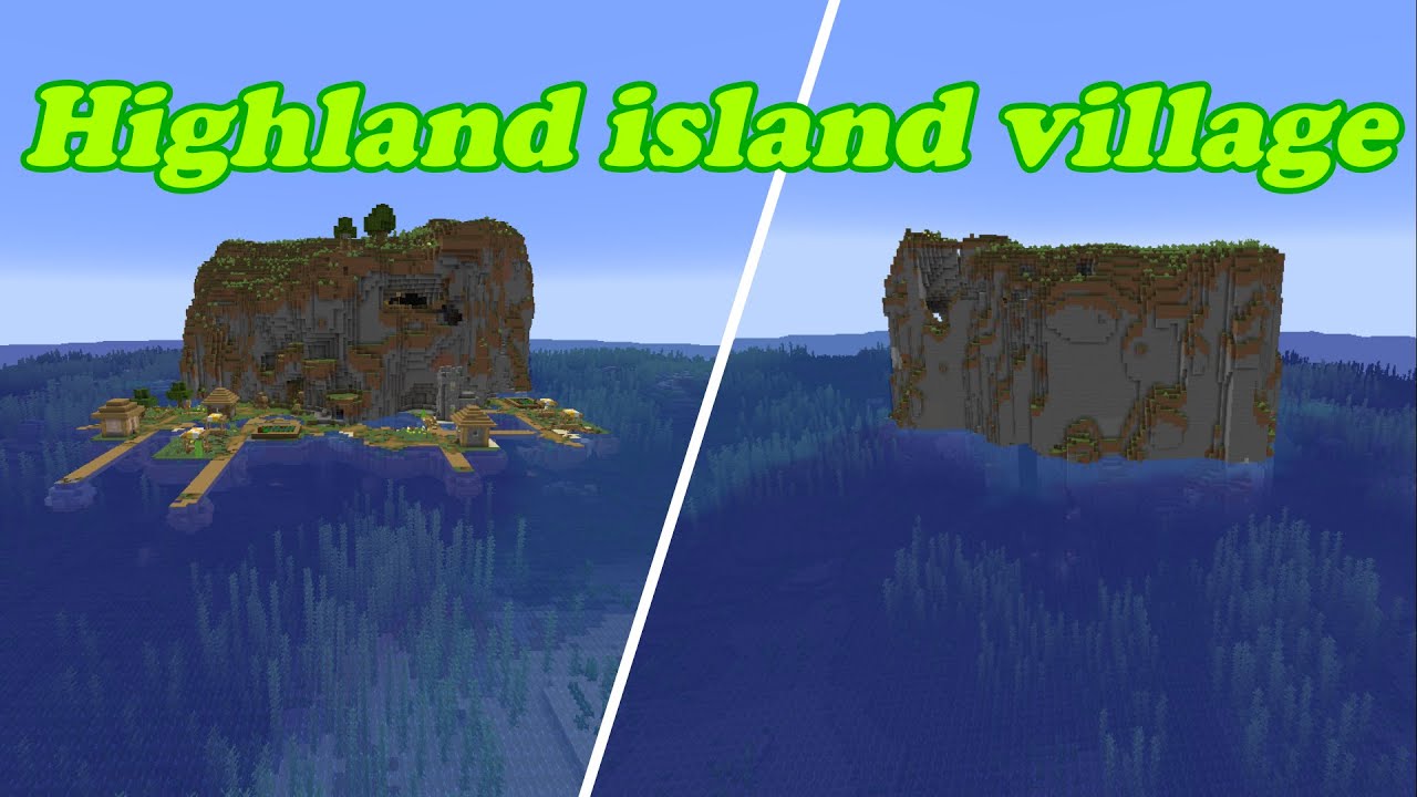 Minecraft 1.18 village on an highland island seed - YouTube