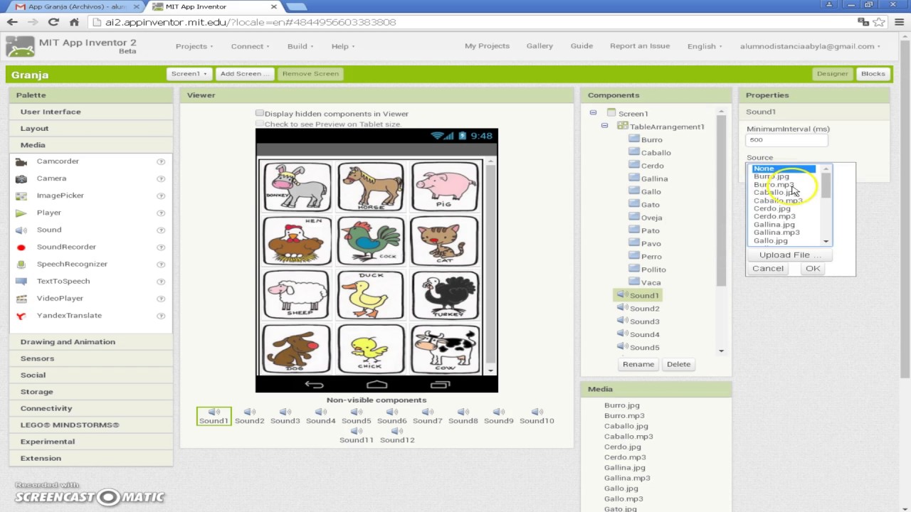 App Inventor: Botones y Sonidos - Granja (Primera Parte) - YouTube