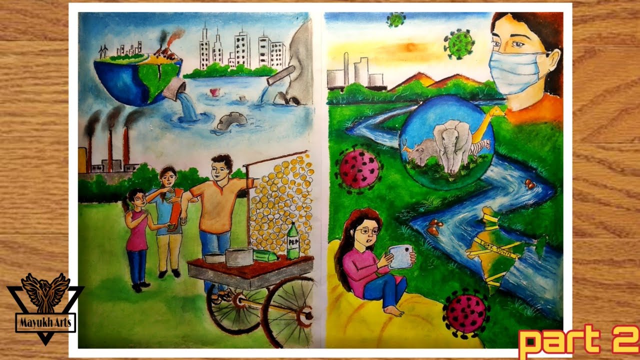 Situation on earth after Corona virus drawing- (Part 2) | Corona virus ...