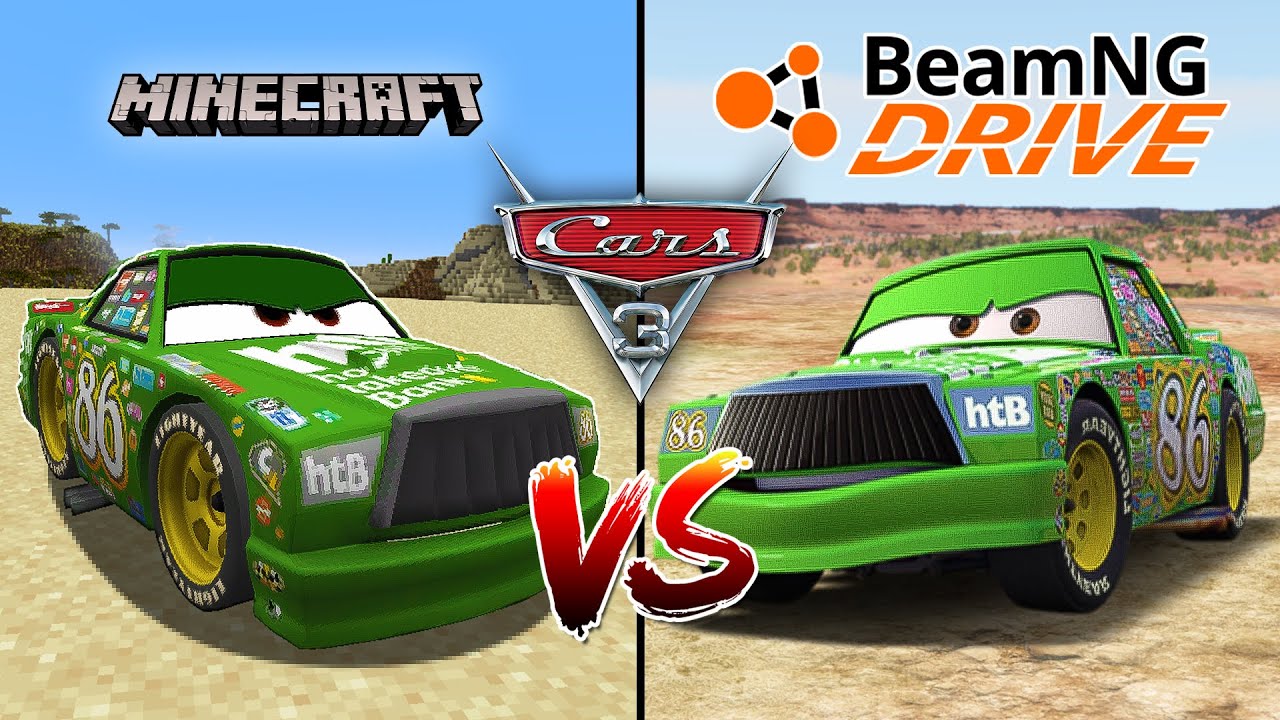Minecraft Chick Hicks disney cars VS BeamNG Drive Chick Hicks disney ...
