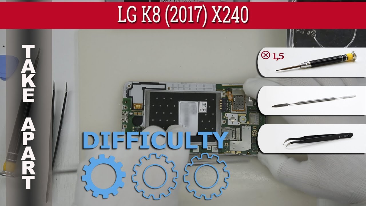 How to disassemble 📱 LG K8 (2017) M200N / US215 Take apart Tutorial ...