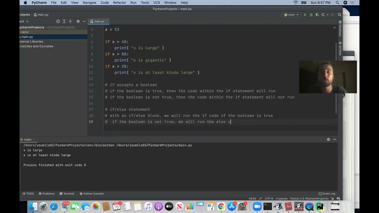 Python Programming: Lesson 7 - Boolean Variables and the if/else Block - YouTube