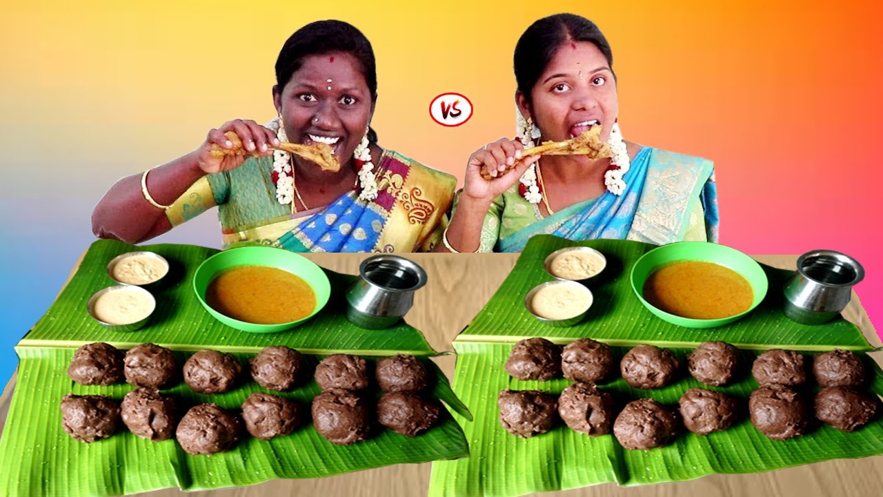 Ragi Mudde | Andra pradesh Special Ragi Sangati Eating Challenge in ...