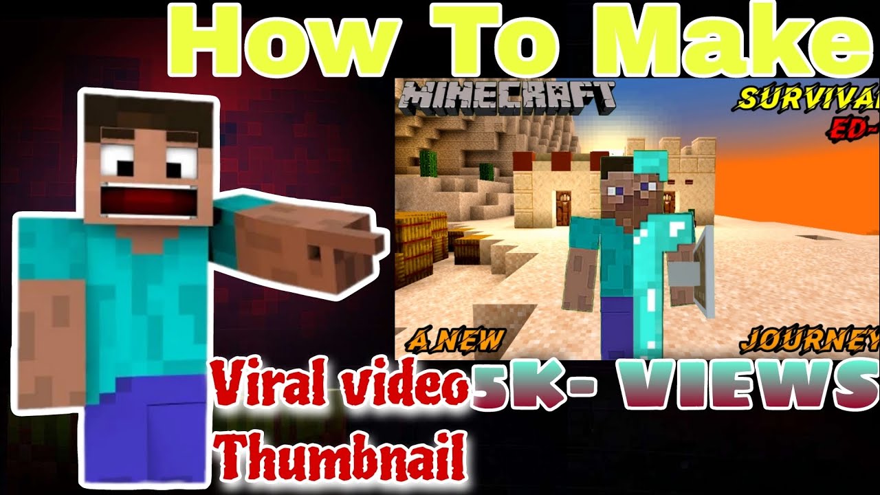 How To Make Minecraft Trinding Survival Series Thumbnail Tutorial Like ...