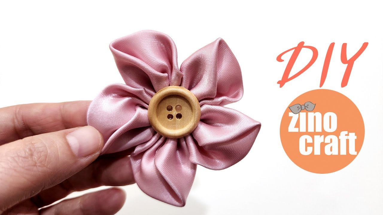 How to make ribbon flower/Ribbon easy making Tutorial/Ribbon flower ...