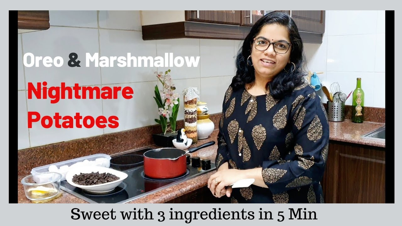 Nightmare potatoes || 3 ingredient sweet with Oreo and Marshmallow in 5 ...